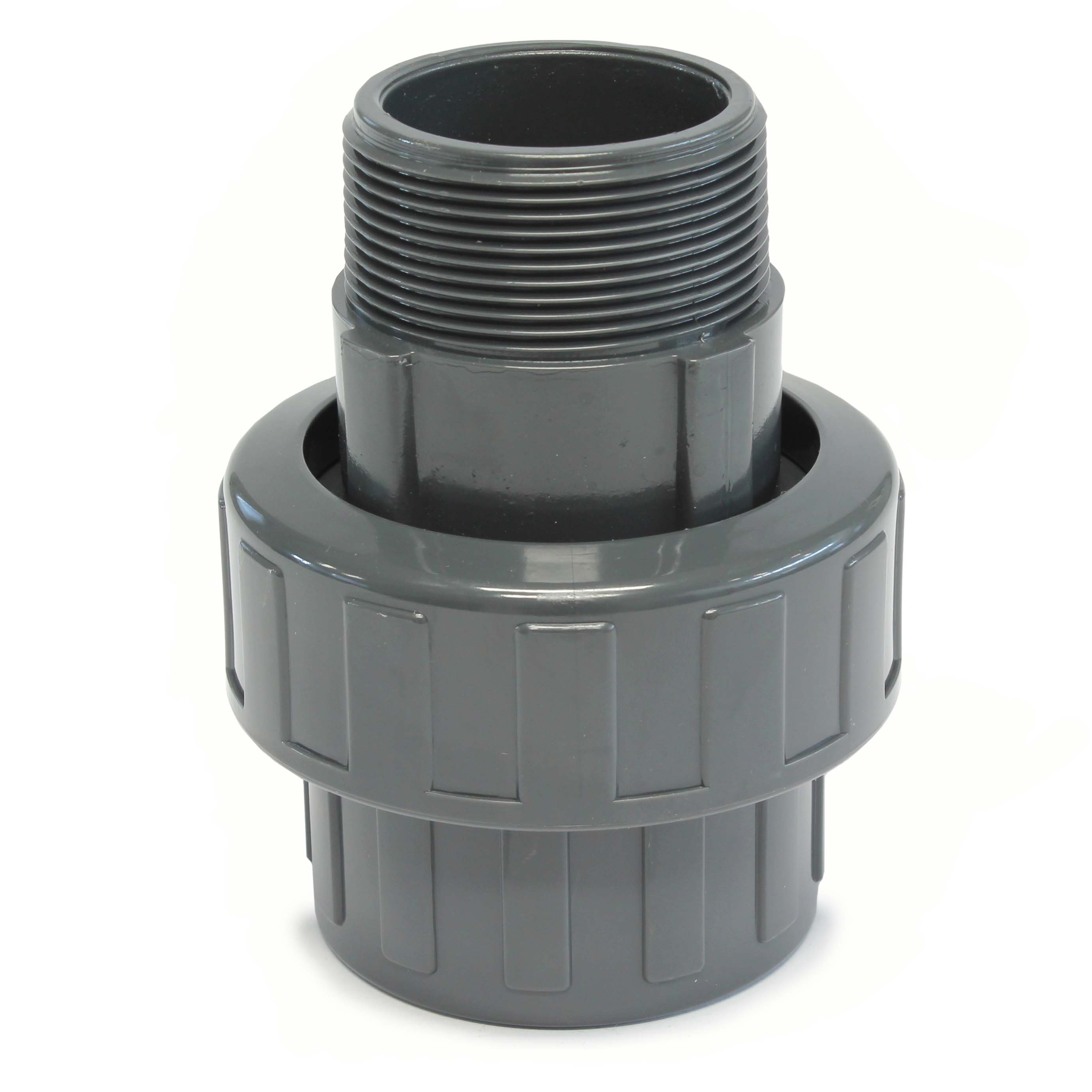 PVC-U 3-delige Koppeling PN16 (Lijm / Buitendraad) - PVC Drukbuis Hulps